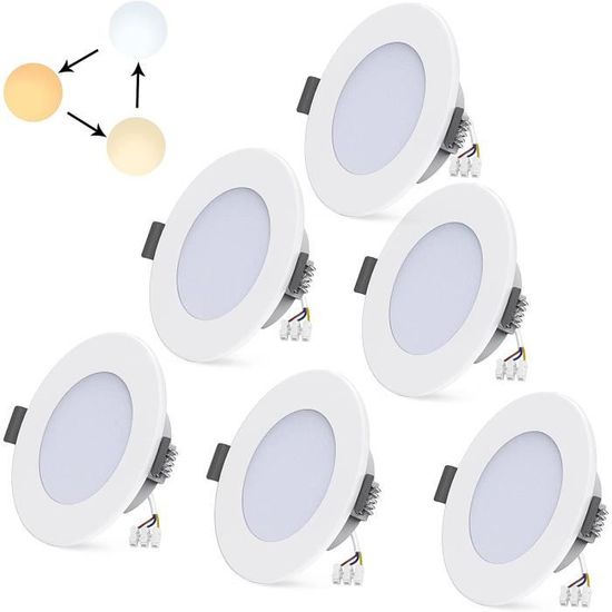 Spot LED Encastrable, 6W 600lumen, Extra Plat 25mm, 230V éclairage ...
