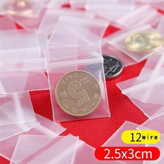 Sacs shopping,Mini sacs en plastique à fermeture éclair, 100 pièces ...