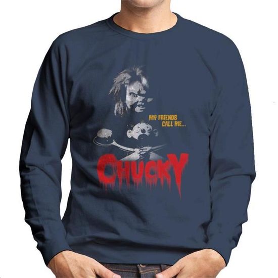 Chucky My Friends Call Me Chucky Pull Homme Bleu marin - Cdiscount Prêt ...