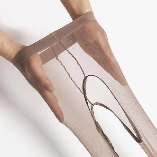 Café sans entrejambe collant élastique Transparent Ultra-fin pour femme ...