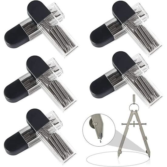 Lot de 100 mines de rechange pour compas 2B - 2 mm de diamètre - Compas ...