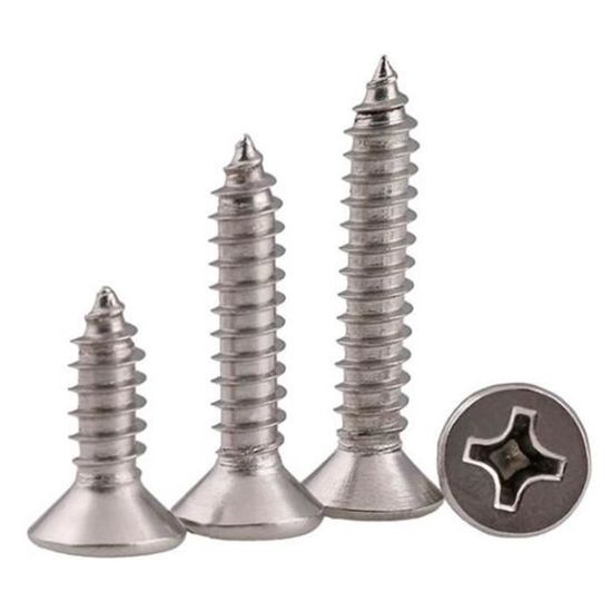 Vis Autotaraudeuses en Acier Inoxydable 304,plate à tête creuse croisée vis à bois M5 x 25 mm ...