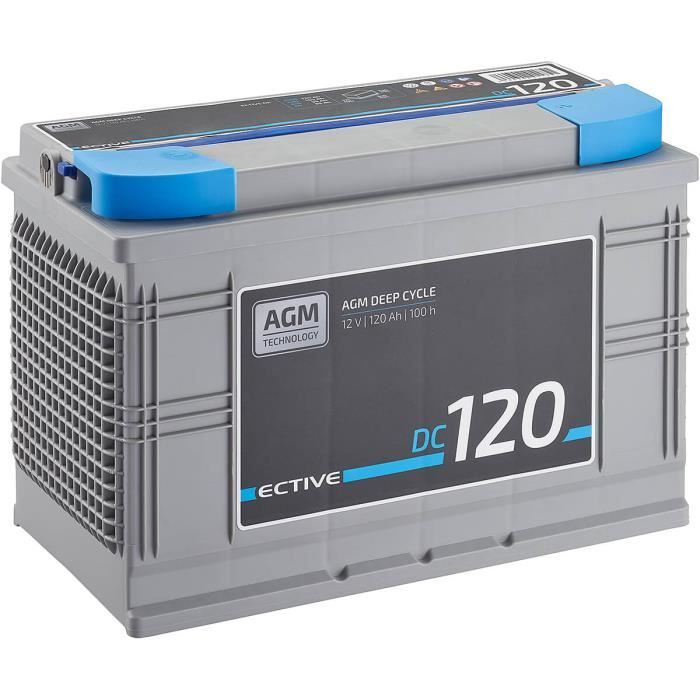 ECTIVE 12V 120Ah AGM batterie decharge lente Deep Cycle DC 120 marine ...