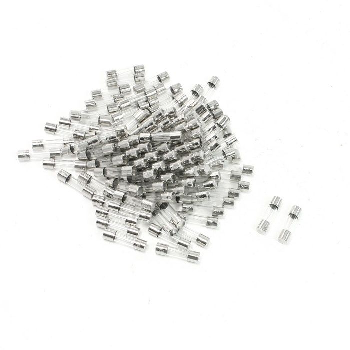 Fusible SOURCING MAP 100 Pcs Rapide Fusion 5mm x 20mm Verre Tube Fusibles 250V 5A Amp ...