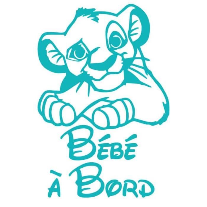 STICKER BEBE A BORD SIMBA J0117 Turquoise - Cdiscount Puériculture ...