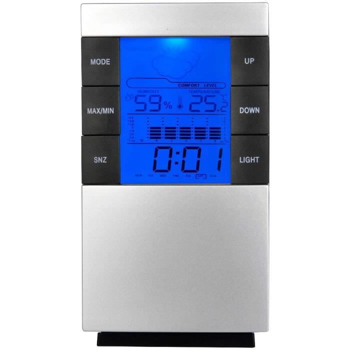 Station de Prévisions Météorologiques sans Fil Indicateur Météo LED ...