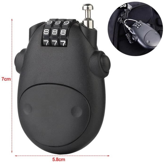 Verrou de casque Durable,chaîne à 4 chiffres avec mot de passe,Portable ...