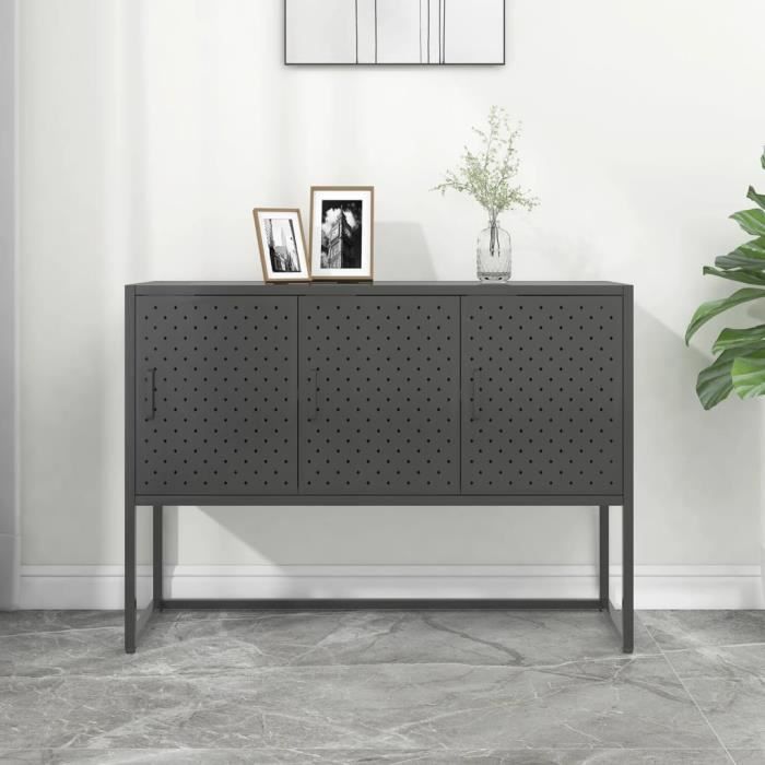 (NOUVEAU)Buffet bahut - Design Moderne - Buffet Anthracite 105x35x75 cm ...