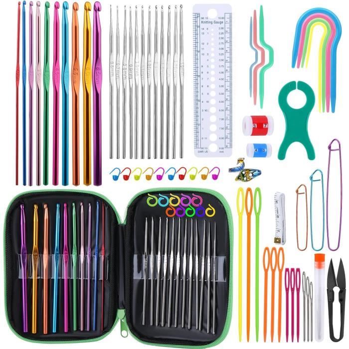 74 Pièces Kit De Crochets Kit Crochet Debutant Crochets Ergonomiques 24 ...
