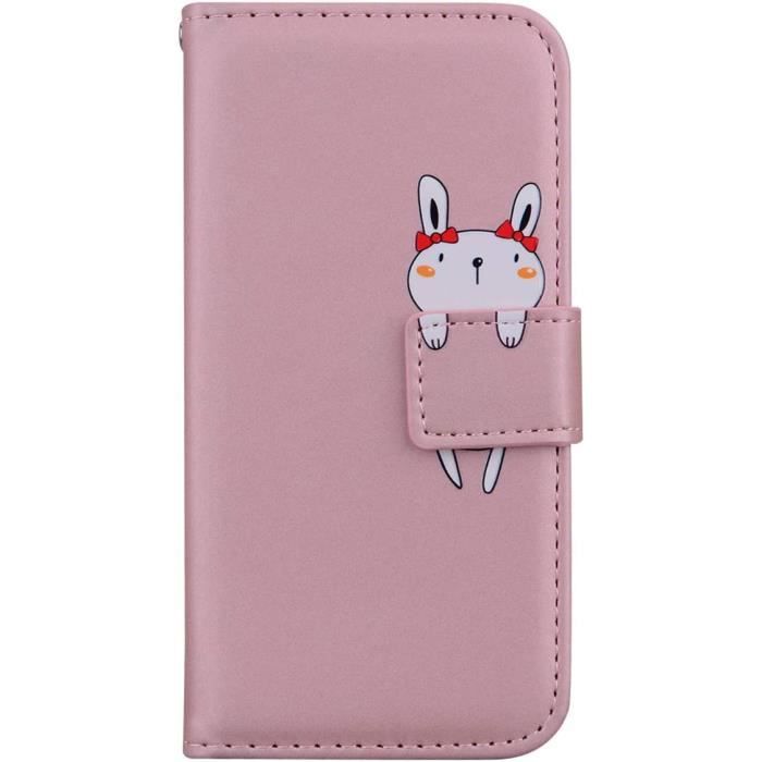 Coque iPhone 13 Mini fin avec portecartes Motif chat peint de ...