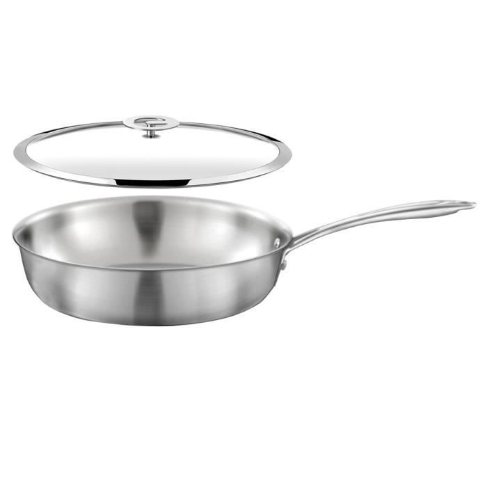 Sauteuse - CUISINOX - Gourmet - 24 cm - Inox Triply - Tous feux ...