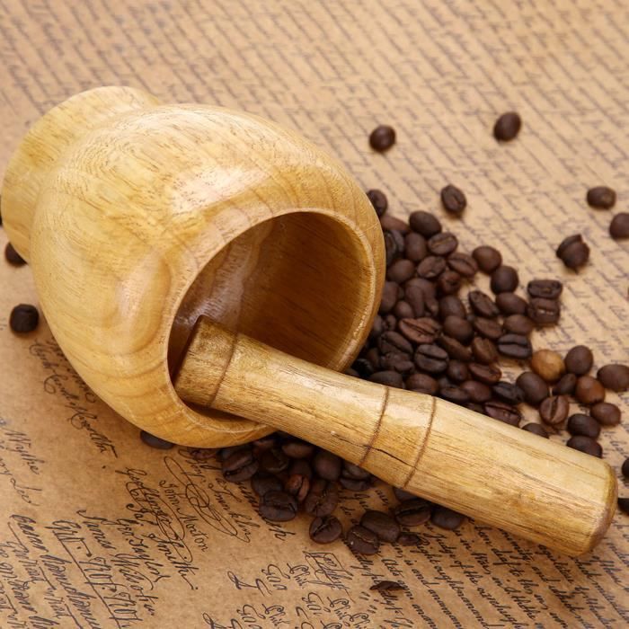 Fdit mortier bois ensemble pilon Cuisine manuelle bois ail gingembre ...