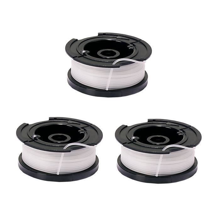 DT00949-BLACK+DECKER Lot de 3 Bobines de Rechange pour Coupe-Bordures - A6485-XJ - 3 x 10 m de ...