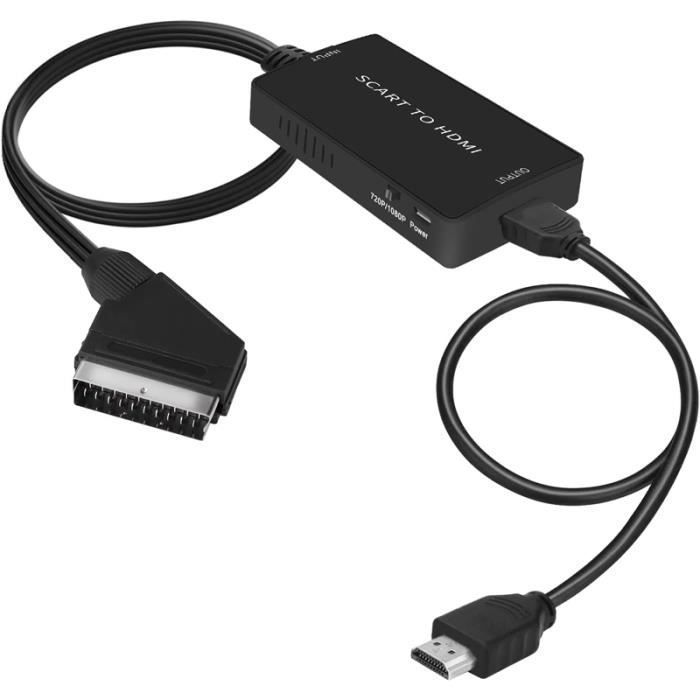 HYKJside Adaptateur péritel vers HDMI avec câbles HDMI,Full HD 720P ...