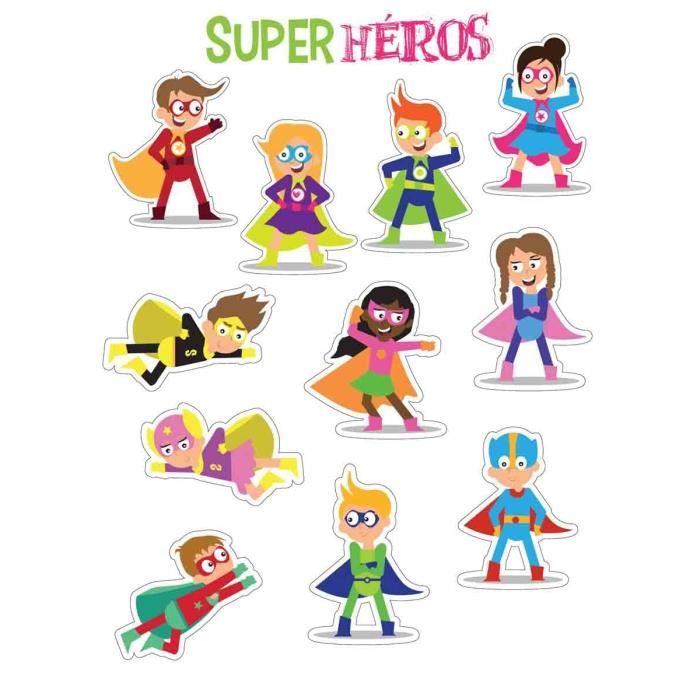 Gommettes super héros de 4,5 à 6 cm x 22 pcs - MegaCrea {couleur ...