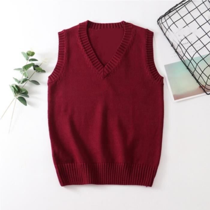 Débardeur,Uniforme d'écolière pour adolescentes,pulls en fibre pour ...