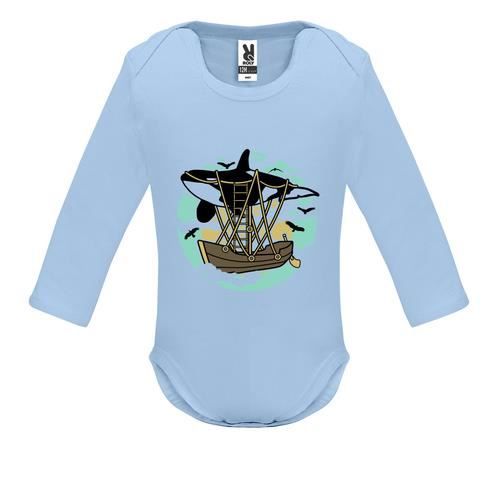 Body bébé - Manche Longue - Bébé Garçon - Bleu - WHALE AIR BALLOON Bleu ...