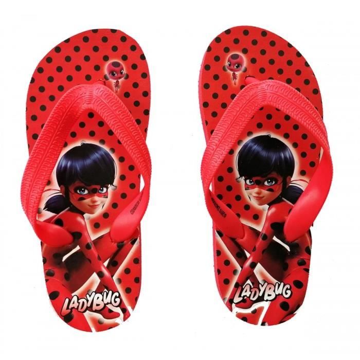 Miraculous Tongs Lady Bug Filles - Rouge - Cdiscount Sport