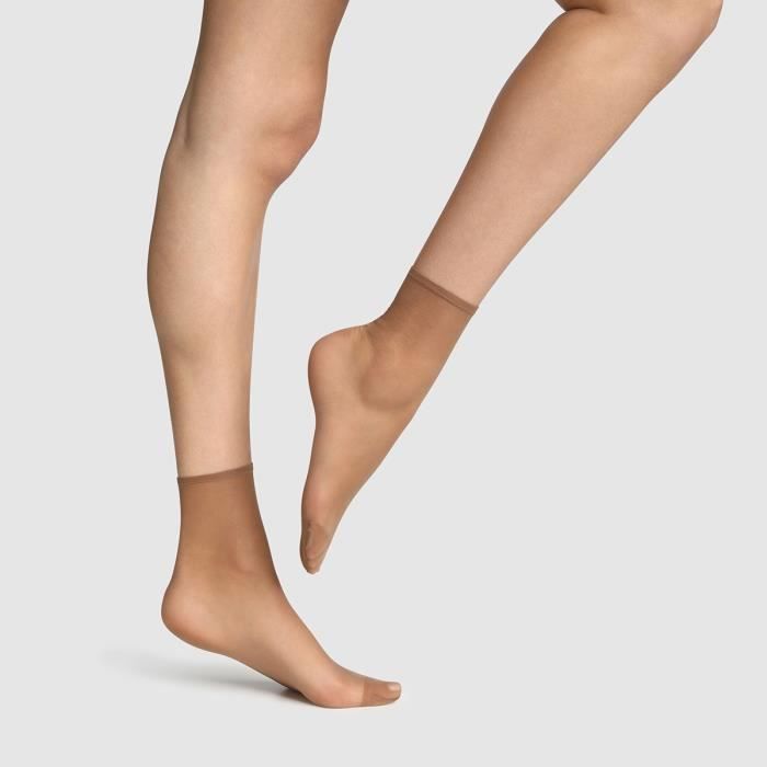 Socquettes femme - DIM - Sublim - Voile brillant - Gazelle - Beige ...