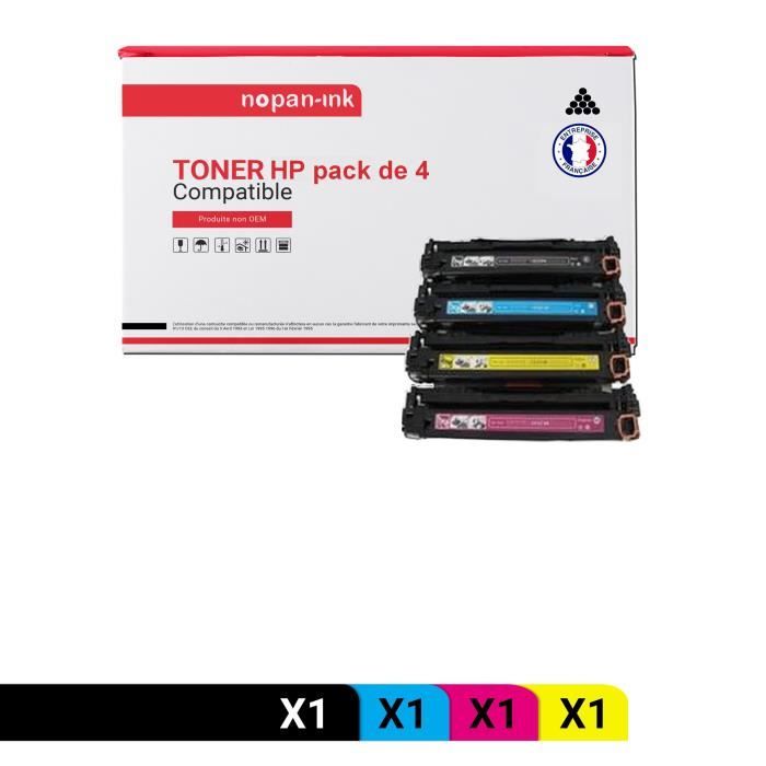 NOPAN-INK -- x4 Toners HP CE320A 128A + CE321A 128A + CE323A 128A ...