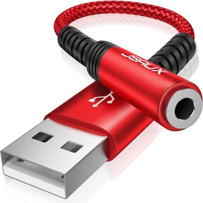 AUX Adaptateur USB Audio vers Jack 3,5mm Carte Son Externe USB pour ...