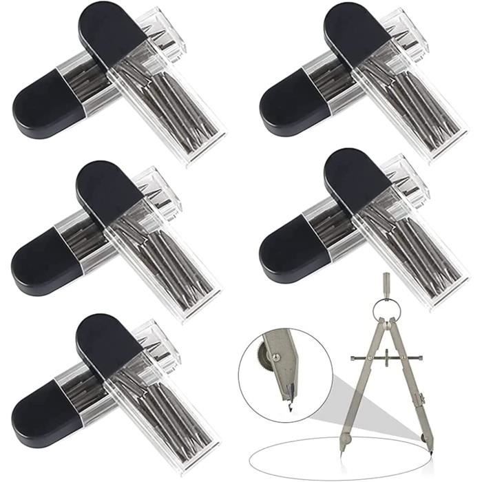 Lot de 100 mines de rechange pour compas 2B - 2 mm de diamètre - Compas de rechange - 2 cm de ...