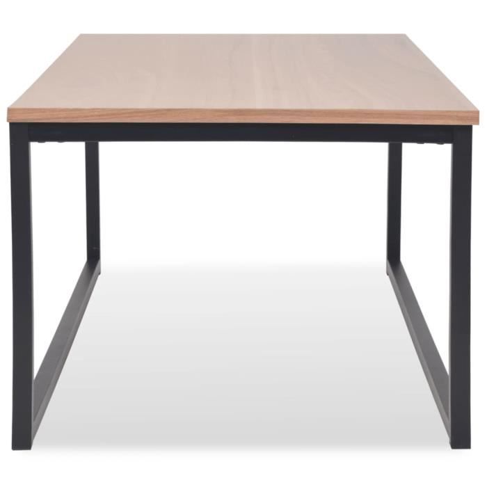 Table basse 3 pcs Bois de frêne - VINGVO - SWT - Marron - Industriel ...