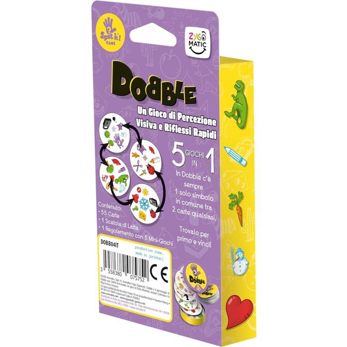 Jeu de cartes Dobble Classique - DEBSY - Version Mini - 5 mini jeux - 2 ...