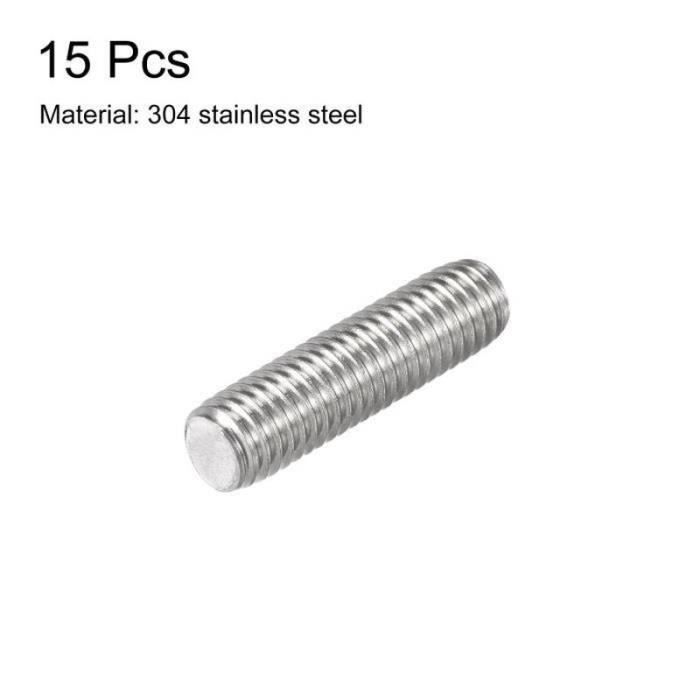 VERYNICE-MAP 15Pcs Tige filetée M8 x 30mm Tige entièrement filetée ...