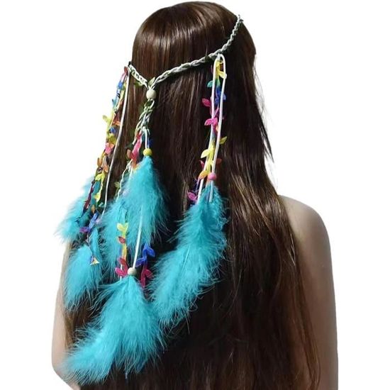 Bandeau En Plumes Indiennes Tribales - Plumes Indiennes - Extensions De ...
