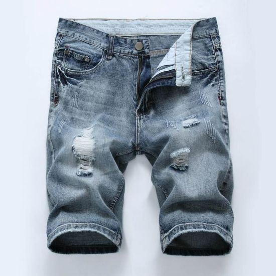 Short en jean déchiré pour homme Short en jean délavé extensible Cut ...