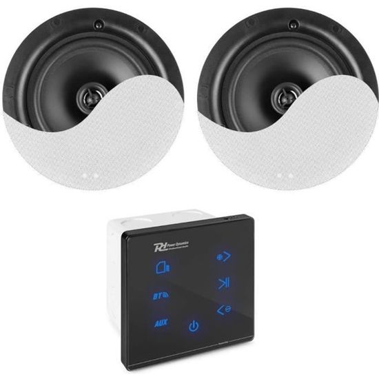 Ampli mural Power Dynamics Powerline A50BSET avec enceintes de plafond ...