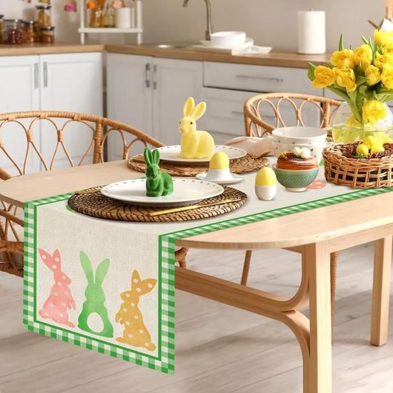Chemin Table De Pâques 183X35Cm Chemin Table De Pâques En Lin Nappe De ...