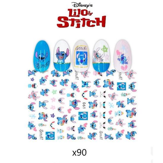 Autocollant Stickers Stitch de Lilo et Stitch x 90 ongles Nails art ...