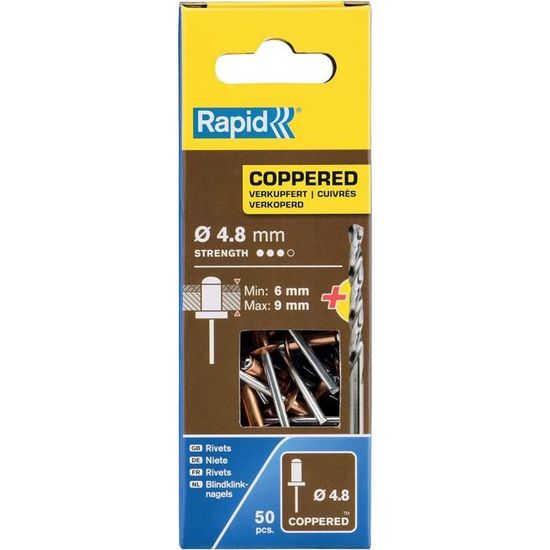 Rivets Pop En Aluminium Ø4.8 X 12 Mm, Revêtement Cuivré, Rivets ...