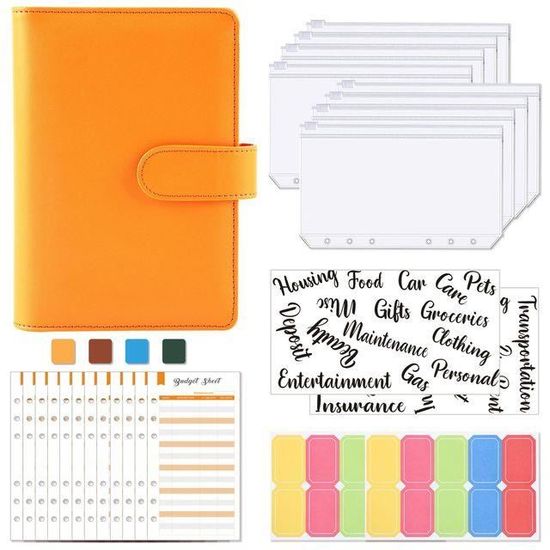 CARNET DE NOTES,orange set-A6--Reliure En Cuir Pu A6, Couleur À ...