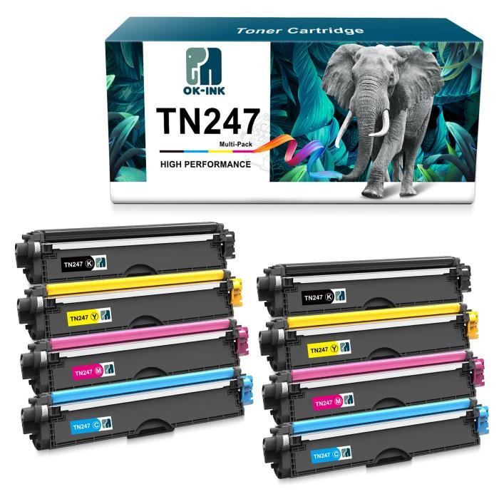 OK-INK 8 PACK Compatible TN247 TN243 Cartouche de Toner Compatible pour ...