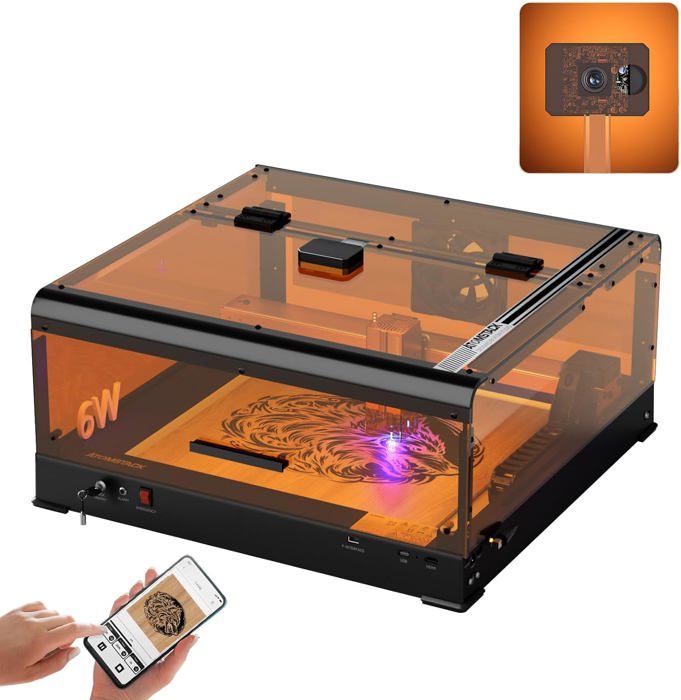 Graveur laser ATOMSTACK A6 Ultra 6W avec boîtiers et caméras B3 ...