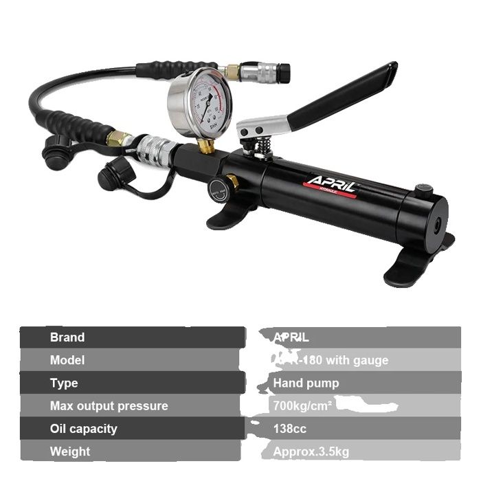 Pompe à main hydraulique haute pression, pression de sortie maximale 700kg/, capacité d'huile ...