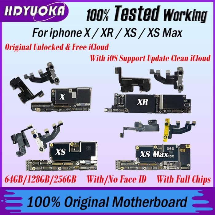 X-64G avec identification faciale-Carte mère 100% originale pour iPhone XR avec puce complète ...