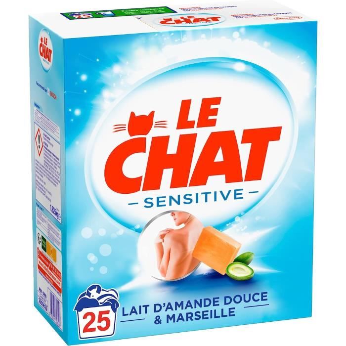 Lessive En Poudre - Chat Sensitive – 25 Lavages (1.625kg ...