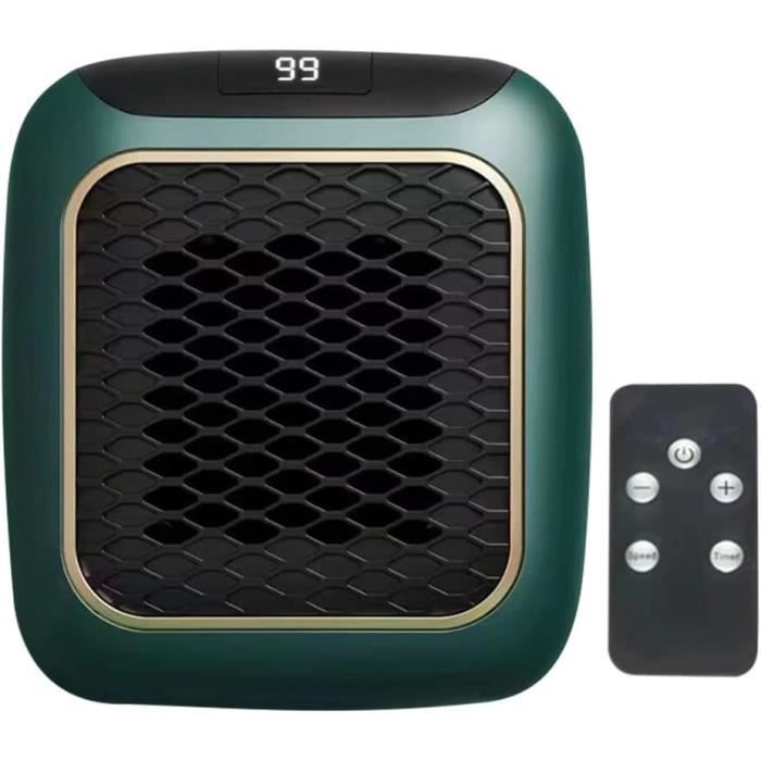Mini Chauffage Soufflant Mural Avec Télécommande, 800W Chauffage À Prise Murale Avec Thermostat ...