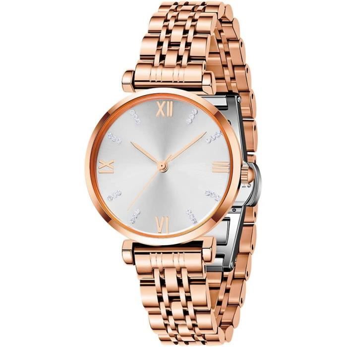 Montres À Quartz Pour Femmes Simples Et Élégantes Montre En Or Rose Ave ...