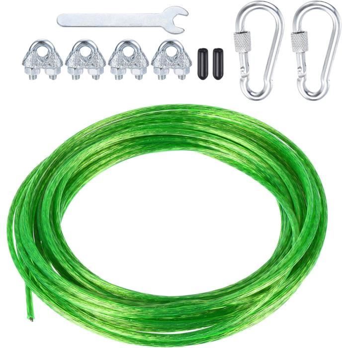 Plastique Revêtement Corde Linge Trousse, 5-32" X33Ft Acier Core ...