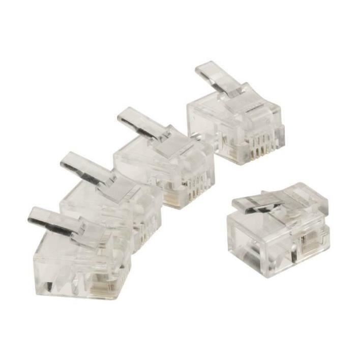Lot De 10 Connecteurs rj11 Mâle Transparent - Cdiscount Informatique