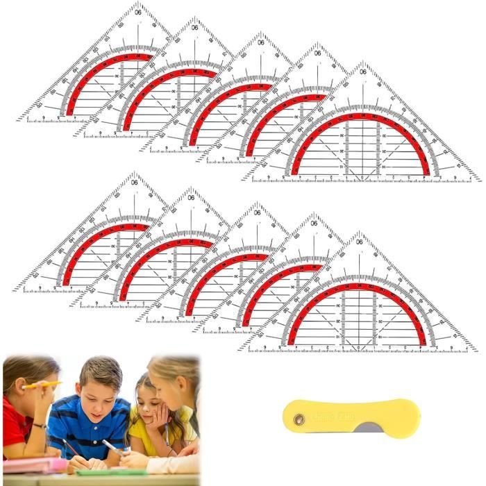 Equerre Ecole Rapporteur,Équerre Géométrique,Triangle Multifonctionnel ...