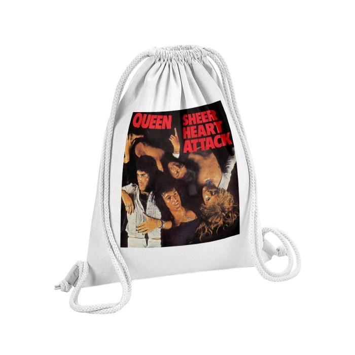Sac de Gym en Coton Blanc Queen Freddie Mercury Sheer Hear Attack Cover ...