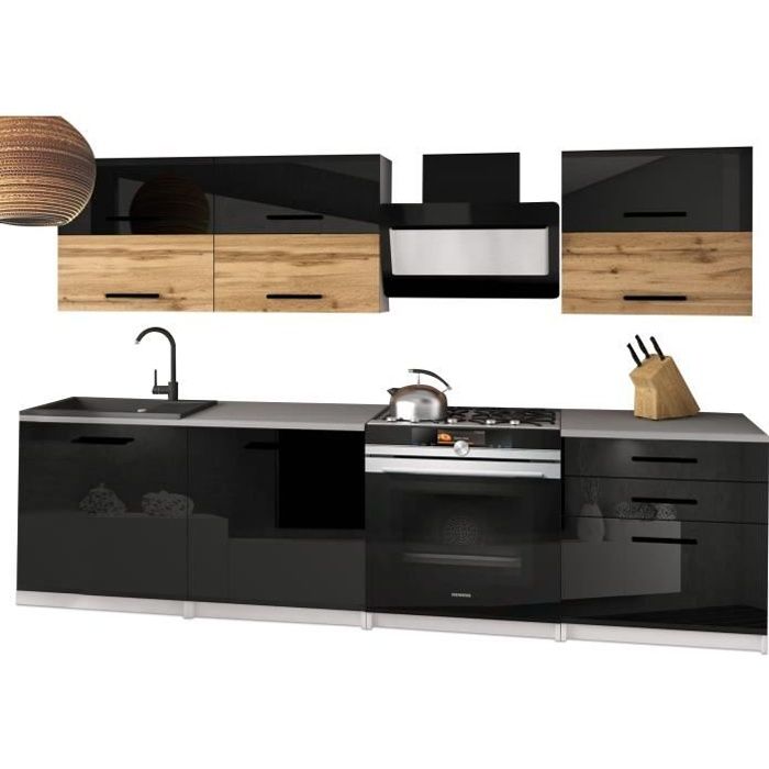 MENORKA - Cuisine complète L180 cm - Cuisine droite 6 pcs - Plan de ...