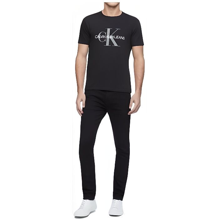 T Shirt Homme Calvin Klein Noir Gris Monogram Noir Cdiscount Prêt à