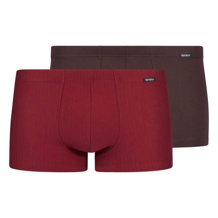 Skiny Caleçon Homme - uni, Paquet de 2 Rouge/marron - Cdiscount Prêt-à ...